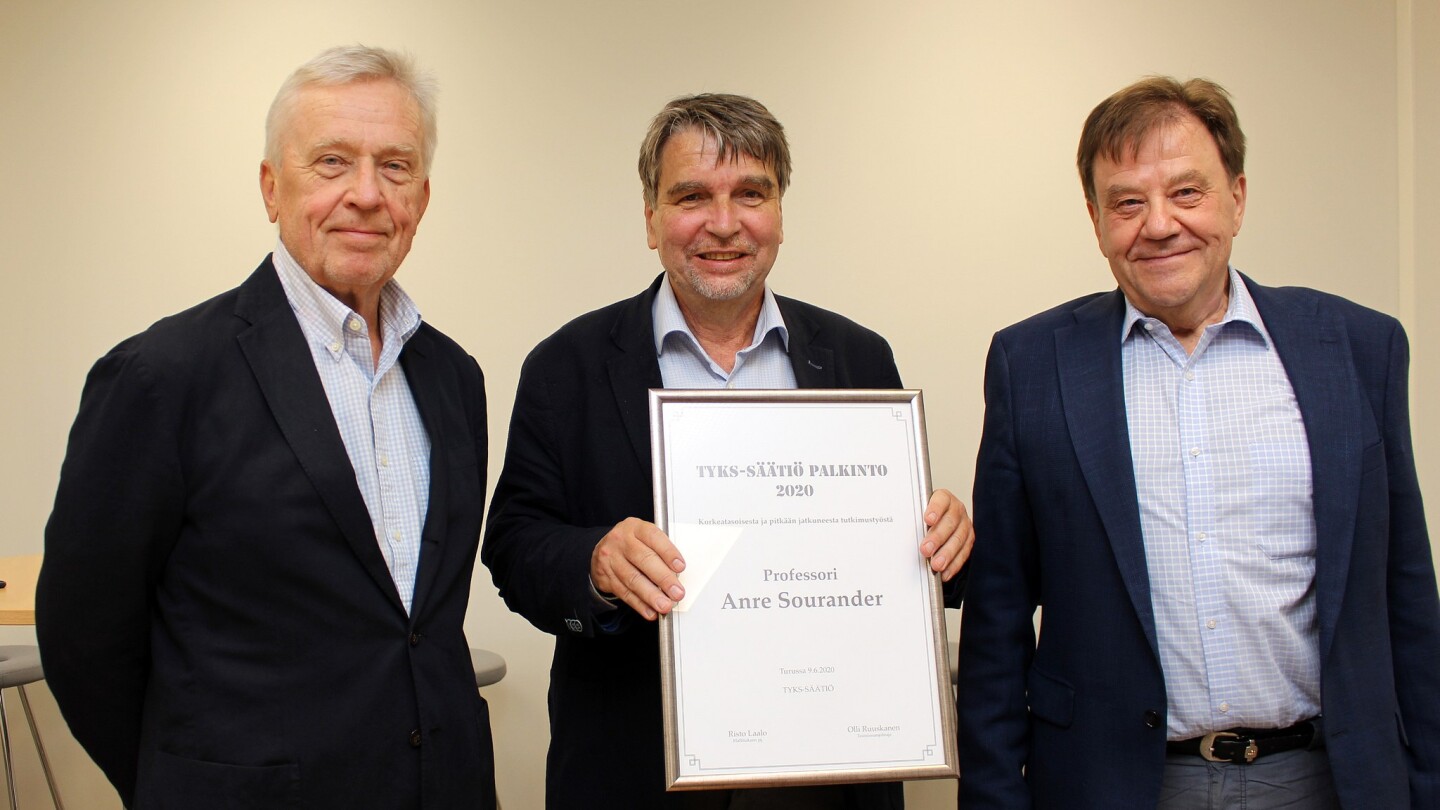 Professor of Child Psychiatry André Sourander received the TYKS ...